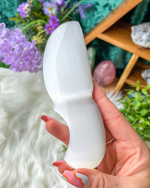 Satin Spar {Selenite} Dagger ~4 inches – Live in the Light